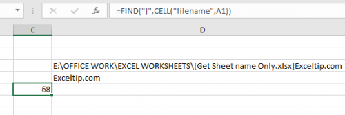 How to Get Sheet name of worksheet in Excel