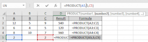 How to use the PRODUCT Function in Excel
