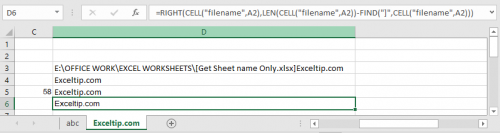 How to Get Sheet name of worksheet in Excel