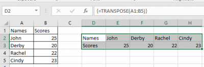 How to use the Excel TRANSPOSE function
