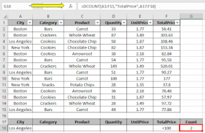 How to use the Excel DCOUNT function