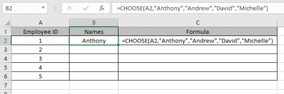 How to use the CHOOSE Function in Excel