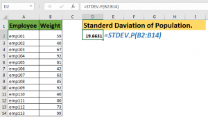 How To Use Excel STDEV.P Function