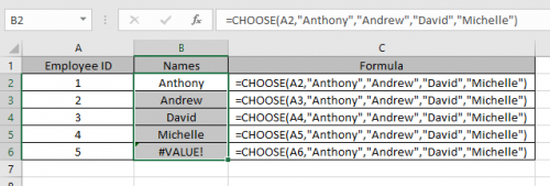How to use the CHOOSE Function in Excel