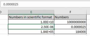Scientific formatting in Excel
