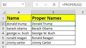 How to use the PROPER function in Excel
