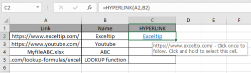 How to use the HYPERLINK Function in Excel