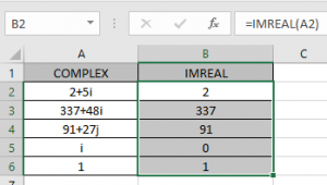 How to use the IMREAL Function in Excel