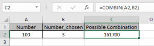 How to use the COMBIN Function in Excel