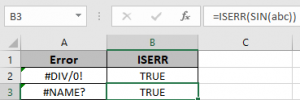 How to use the ISERR Function in Excel