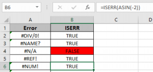 How to use the ISERR Function in Excel