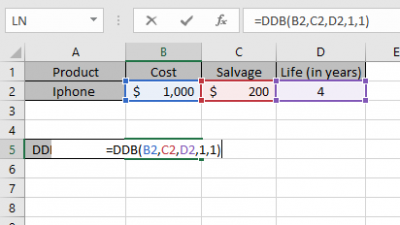 How to use the DDB Function in Excel