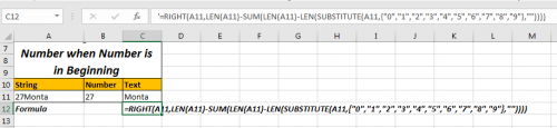 How to Split Numbers and Text from String in Excel