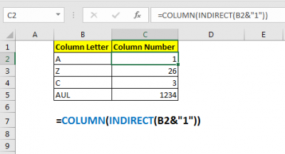 How To Convert Column Letter to Number in Excel