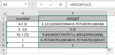 How to use the IMSQRT Function in Excel