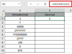How to use the HEX2DEC Function in Excel