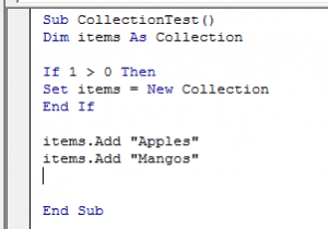 How to use VBA Collections in Excel