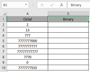 How to use the OCT2BIN Function in Excel