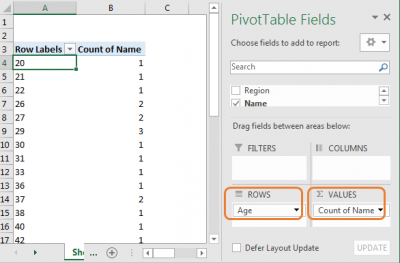 How to Group Data By Age Range in Excel