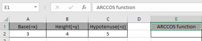 How to use the ACOS Function in Excel