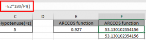 How to use the ACOS Function in Excel