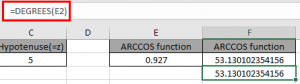 How to use the ACOS Function in Excel
