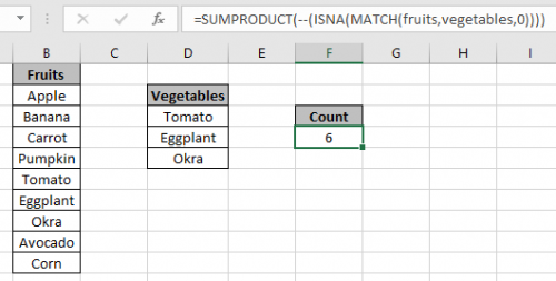Count cells which are not equal to many things in excel