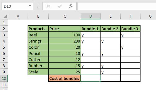 Excel Calculator For Bundle Pricing using SUMPRODUCT Excel Calculator For Bundle Pricing using SUMPRODUCT