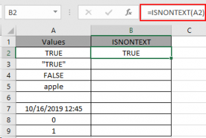 How to use the NONTEXT Function in Microsoft Excel