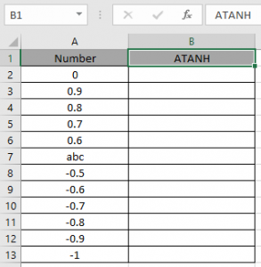 How to use the ATANH Function in Excel