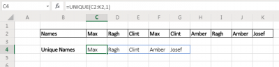 How to Use The Excel UNIQUE Function