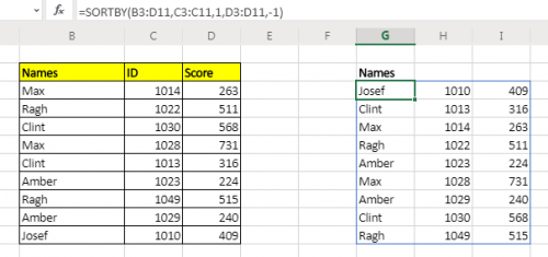 How To Use Excel Sortby Function