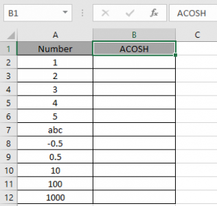 How to use the ACOSH Function in Excel