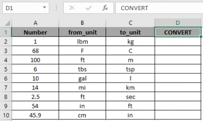 How to use the CONVERT Function in Excel