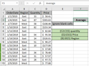 Average numbers if not blank in Excel