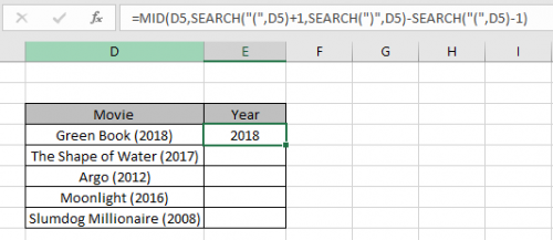 Extract number between parentheses from text in Excel