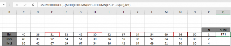 Sum Every Nth Column In Excel