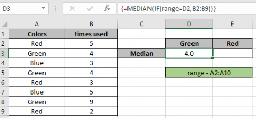Calculate median with criteria Calculate median with criteria