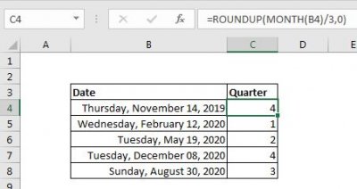 How to Calculate Quarter in Excel