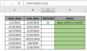 How to use the DAYS360 function in Excel