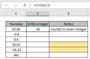 How to use the EVEN function in Excel