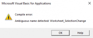 How to Solve "Ambiguous Name Detected" VBA Error