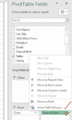 How to Use Pivot Table Field Settings and Value Field Setting