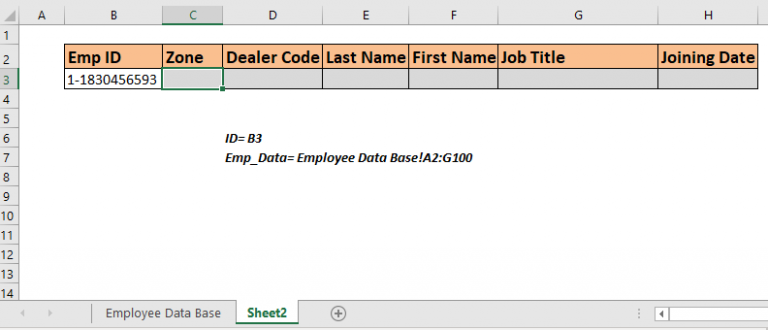 Get Employee Information Using Vlookup In Excel