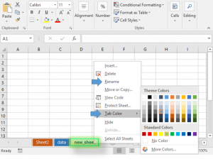How to rename sheets and format sheet tabs in Excel