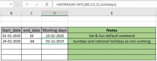 How to use the WORKDAY.INTL function in Excel