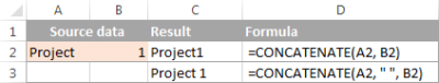 How to concatenate or merge in Excel