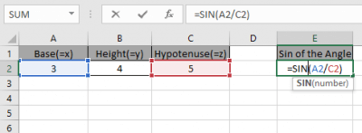 How to use trigonometric functions in Excel
